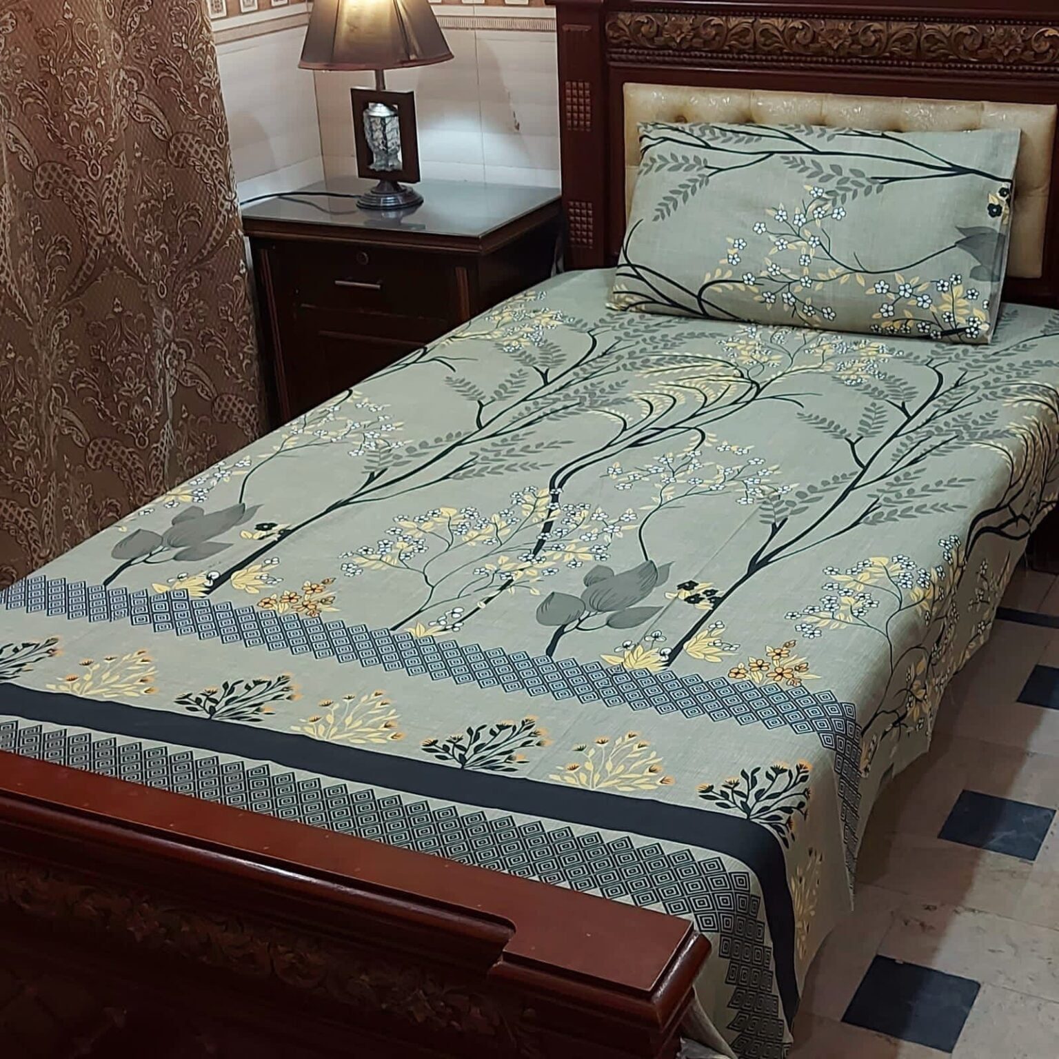 Bed Sheet Design Crystal Single 3D Style - Oye Ji