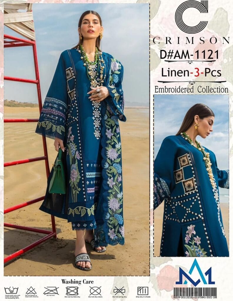 Crimson Chin Winter Collection Linen 3 Piece